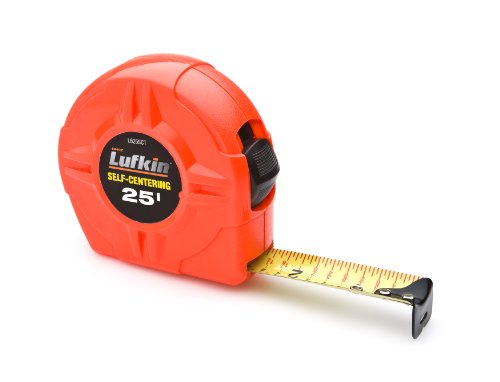 Lufkin L625SCTMP 1-Inch by 25-Feet Hi-Viz Self Centering Orange Power Return Tape