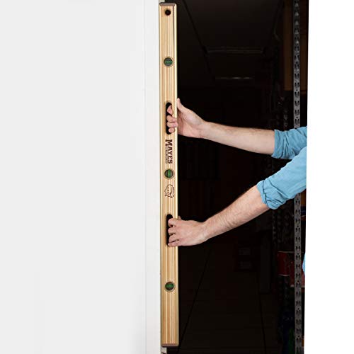 Mayes 10136 48-Inch Bound Wood Laminated Level, Level Tool 48 Inch, Basic Level and Plumb Vials, 4 Ft. Level Crafted with Laminated Layers of American Hardwood