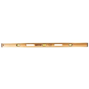 Mayes 10136 48-Inch Bound Wood Laminated Level, Level Tool 48 Inch, Basic Level and Plumb Vials, 4 Ft. Level Crafted with Laminated Layers of American Hardwood