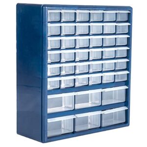 plastic storage drawers – 42 compartment organizer – desktop or wall mount container for hardware, parts, crafts, beads, or tools by stalwart, 10 targets