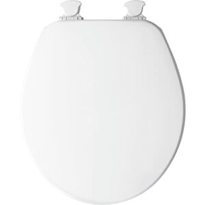 CHURCH 540EC 000 Toilet Seat with Easy Clean & Change Hinge, ROUND, Durable Enameled Wood, White