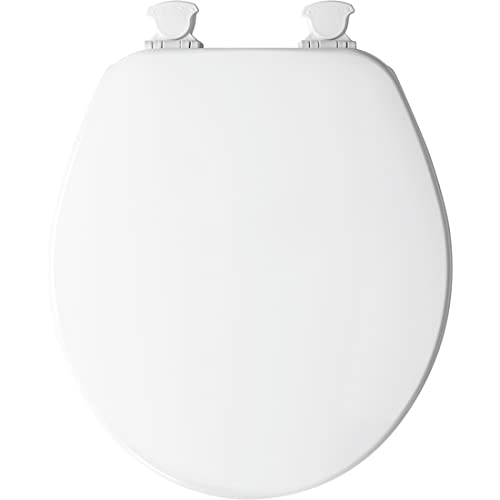 CHURCH 540EC 000 Toilet Seat with Easy Clean & Change Hinge, ROUND, Durable Enameled Wood, White