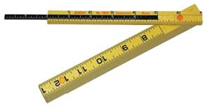 us tape 55160 rhino fiberglass folding ruler 5/8" x 6' carp with 6" sliding extension, yellow