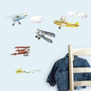 RoomMates RMK1197SCS Vintage Planes Peel and Stick Wall Decals