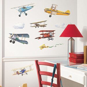 RoomMates RMK1197SCS Vintage Planes Peel and Stick Wall Decals