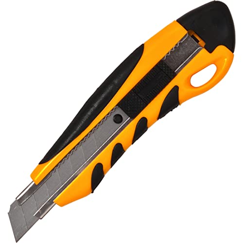 Sparco PVC Grip Knife, Stainless Steel Chamber, Yellow/Black (SPR15851)