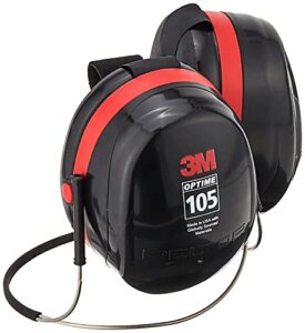 3m peltor optime 105 behind-the-head earmuff, factory, one size