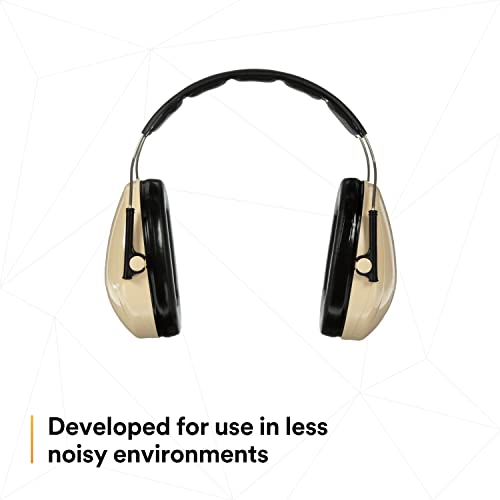 3M Peltor H6AV Optime 95 Over the Head Noise Reduction Earmuff, Hearing Protection, Ear Protectors, NRR 21dB, Ideal for Machine Shops and Power Tools, Beige