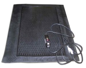 cozy products ice-away heated mat, non-slip waterproof mat for outdoor use, snow melting rubber mat, includes a 15' power cord, 240-watt, black