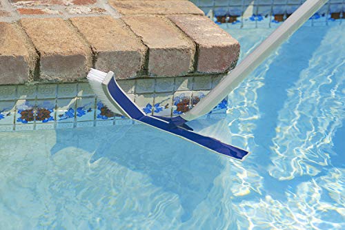 Poolmaster 20160 Heavy-Duty Vinyl Liner Swimming Brush with Rubber Bumper for Above or In Ground Pools, 18-Inches, Multi