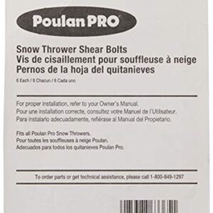 Poulan Pro PP40003 6-Pack Of Snow Thrower Sheer Pins & Bolts