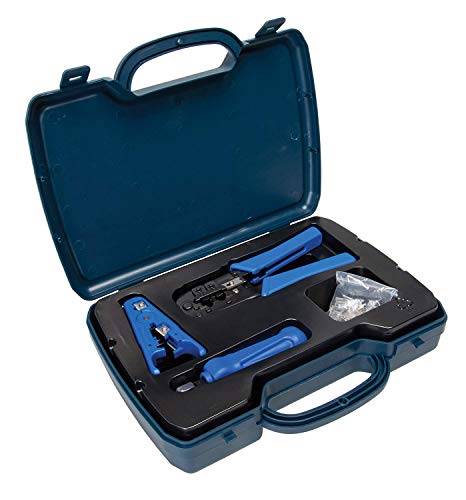 DataShark PA70007 Network Tool Kit | Wire Crimper, Network Cable Stripper, Punch Down Tool, RJ45 Connectors | CAT5, CAT5E, CAT6 (2023 Starter Kit)