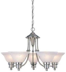 hardware house 544452 54-4452 bristol 5 light chandelier, 24"x15", satin nickel