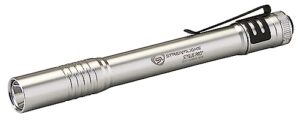 streamlight 66121 stylus pro 100-lumen penlight with 2 aaa alkaline batteries, silver