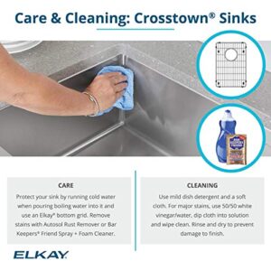 Elkay Crosstown EFU471810DBT 60/40 Double Bowl Undermount Stainless Steel Sink with Drainboard