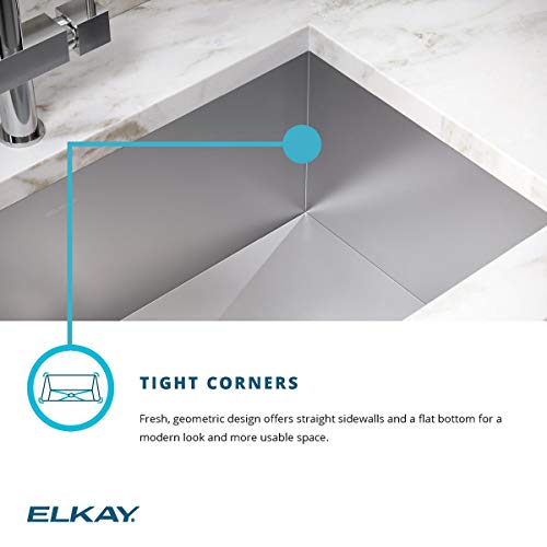 Elkay Crosstown EFU471810DBT 60/40 Double Bowl Undermount Stainless Steel Sink with Drainboard