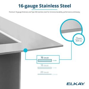 Elkay Crosstown EFU471810DBT 60/40 Double Bowl Undermount Stainless Steel Sink with Drainboard