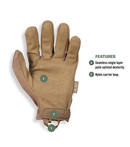 Mechanix Wear: The Original Tactical Work Gloves with Secure Fit, Flexible Grip for Multi-Purpose Use, Durable Touchscreen Safety Gloves for Men (Brown, X-Large)