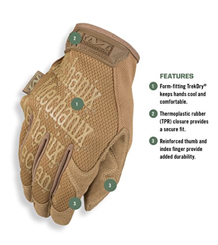 Mechanix Wear: The Original Tactical Work Gloves with Secure Fit, Flexible Grip for Multi-Purpose Use, Durable Touchscreen Safety Gloves for Men (Brown, X-Large)