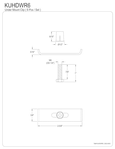 Elements of Design KUHDWR6 Parts for Undermount Sink