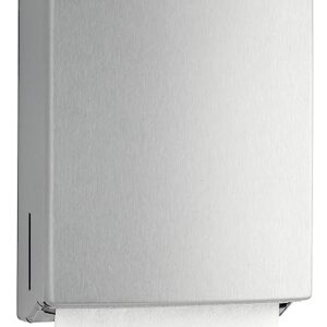 BOBRICK 4262 ConturaSeries Stainless Steel Paper Towel Dispenser with TowelMate, Satin Finish, 4-7/8" Length, 13-1/4" Height, 10-13/16" Width