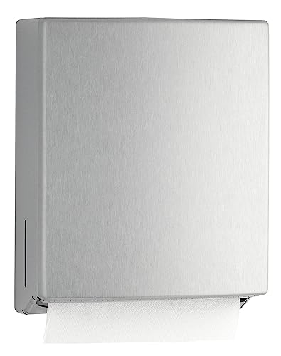 BOBRICK 4262 ConturaSeries Stainless Steel Paper Towel Dispenser with TowelMate, Satin Finish, 4-7/8" Length, 13-1/4" Height, 10-13/16" Width