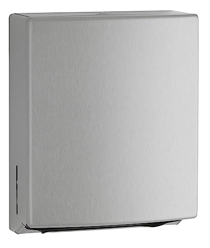 BOBRICK 4262 ConturaSeries Stainless Steel Paper Towel Dispenser with TowelMate, Satin Finish, 4-7/8" Length, 13-1/4" Height, 10-13/16" Width