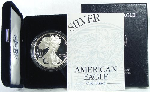 1995 Proof American Silver Eagle Dollar with Original Packaging