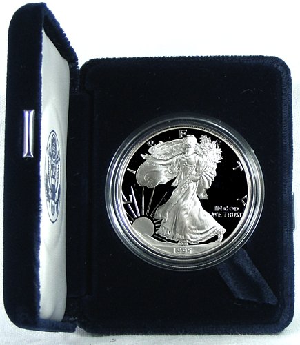 1995 Proof American Silver Eagle Dollar with Original Packaging