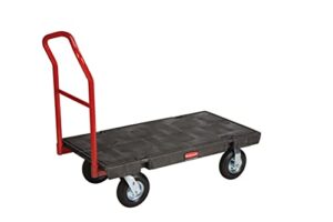 rubbermaid commercial products heavy-duty platform truck cart, 1000 pound capacity, 24 x 48 platform, black (443600bk)