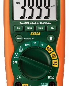 Extech EX505 CAT IV-600V True RMS Industrial MultiMeter with Waterproof (IP67) Rugged Design for Heavy Duty Use