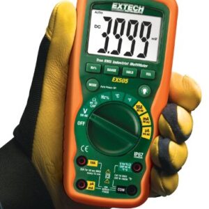 Extech EX505 CAT IV-600V True RMS Industrial MultiMeter with Waterproof (IP67) Rugged Design for Heavy Duty Use