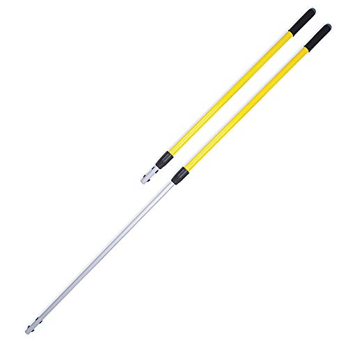 Rubbermaid Commercial, Quick-Connect Straight Adjustable Extension Handle/Pole - Cleaning Tool for Floors, Walls, Ceilings, Windows in Residential/Commercial/Business, Yellow, 4ft - 6ft, FGQ75500YL00