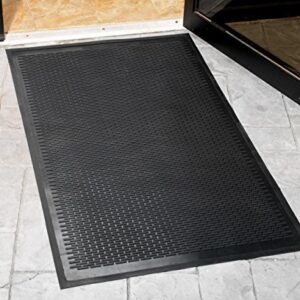 Guardian - MLL14030500 Clean Step Scraper Outdoor Floor Mat, Natural Rubber, 3'x5', Black, Ideal for any outside entryway, Scrapes Shoes Clean of Dirt and Grime