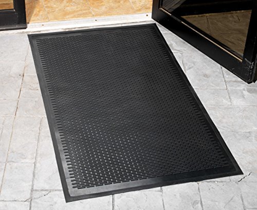 Guardian - MLL14030500 Clean Step Scraper Outdoor Floor Mat, Natural Rubber, 3'x5', Black, Ideal for any outside entryway, Scrapes Shoes Clean of Dirt and Grime