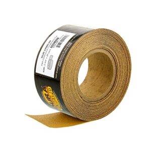 dura-gold premium 80 grit gold psa longboard sandpaper 20 yard long continuous roll, 2-3/4" wide - self adhesive stickyback sandpaper for automotive, woodworking, air file sanders, hand sanding blocks