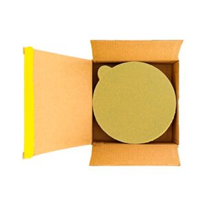 Dura-Gold Premium 6" Gold PSA Sanding Discs - 80 Grit (Box of 50) - Self Adhesive Stickyback Sandpaper for DA Sander, Finishing Coarse-Cut Abrasive - Sand Automotive Car Paint, Woodworking Wood, Metal