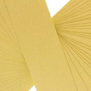 Dura-Gold Premium 80 Grit Gold Pre-Cut PSA Longboard Sandpaper Sheets, Box of 20, 2-3/4" x 16-1/2" Self-Adhesive Stickyback Sandpaper for Automotive, Woodworking Air File Sander, Hand Sanding Block