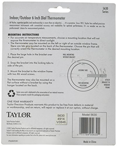 Taylor Precision 5630 6" Dial Thermometer