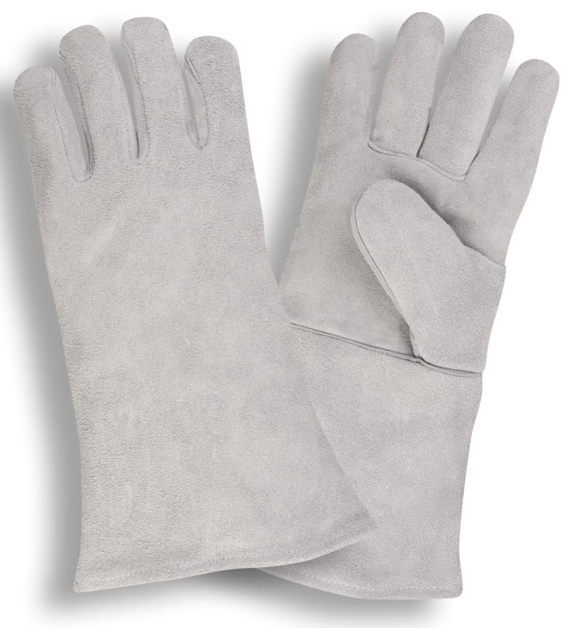 Cordova 7605 Regular Shoulder Leather Welder Gloves, One-Piece Back, Full Sock Lining, Gray, X-Large, 12-Pack Bulk Welder's Gloves