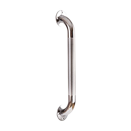 DMI Textured Toilet, Shower & Tub Rail, Handicapped Grab Bars for Handicap and Elderly, Perfect for Bathroom Safety, Rust-Resistant Steel, 18", Chrome, FSA & HSA Eligible