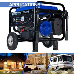 DuroMax XP4400E Gas Powered Portable Generator-4400 Watt Electric Start-Camping & RV Ready, 50 State Approved, Blue/Black