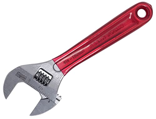 Klein Tools D507-6 Adjustable Wrench, Extra Capacity Jaw Forged Drive Wrench with High Polish Chrome Finish, 6-1/2-Inch