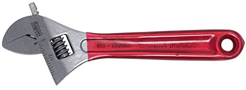 Klein Tools D507-6 Adjustable Wrench, Extra Capacity Jaw Forged Drive Wrench with High Polish Chrome Finish, 6-1/2-Inch