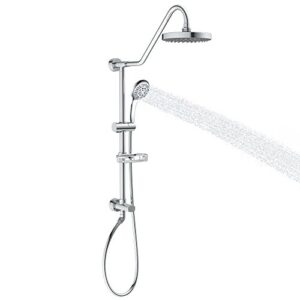 PULSE ShowerSpas 1011-III-CH Kauai III Shower System, with 8" Rain Showerhead, 5-Function Hand Shower, Adjustable Slide Bar and Soap Dish, Polished Chrome Finish