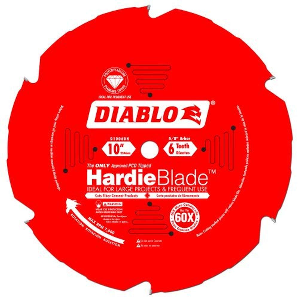 Freud Diablo 10"x6 Tooth Polycrystalline Diamond Tipped Cement Saw Blade 5/8"