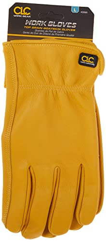 Custom Leathercraft2060L Top Grain Goatskin Work Gloves, Large, Gold