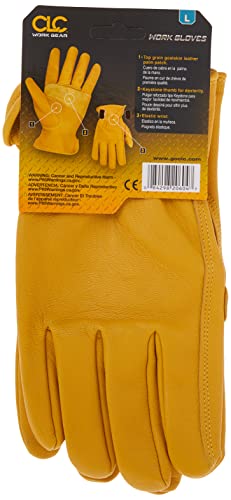 Custom Leathercraft2060L Top Grain Goatskin Work Gloves, Large, Gold