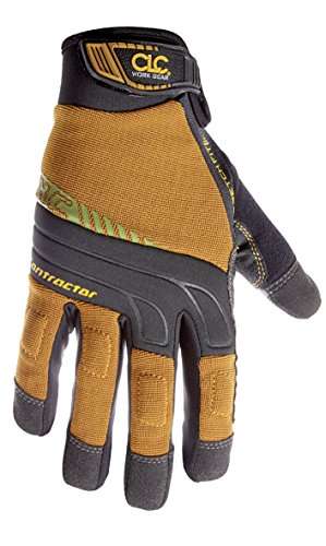 Custom Leathercraft160M Contractor XtraCoverage Flex Grip Work Gloves, Medium , Black