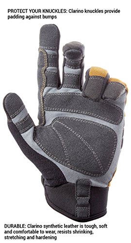 Custom Leathercraft160M Contractor XtraCoverage Flex Grip Work Gloves, Medium , Black